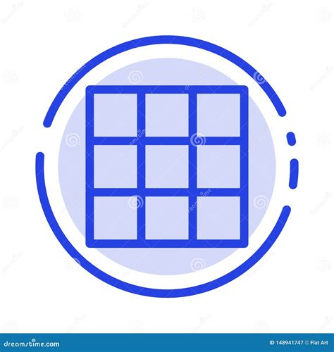 Menu Ui Basic Blue Dotted Line Line Icon Stock Vector Illustration Of Infographic