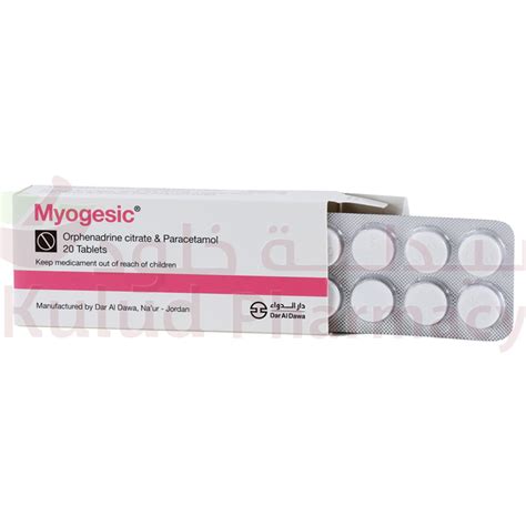 Myogesic Muscle Relaxant Tablet 20 Gm Kulud Pharmacy