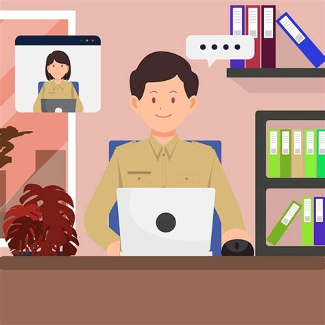 Premium Vector Man Working Using Laptop