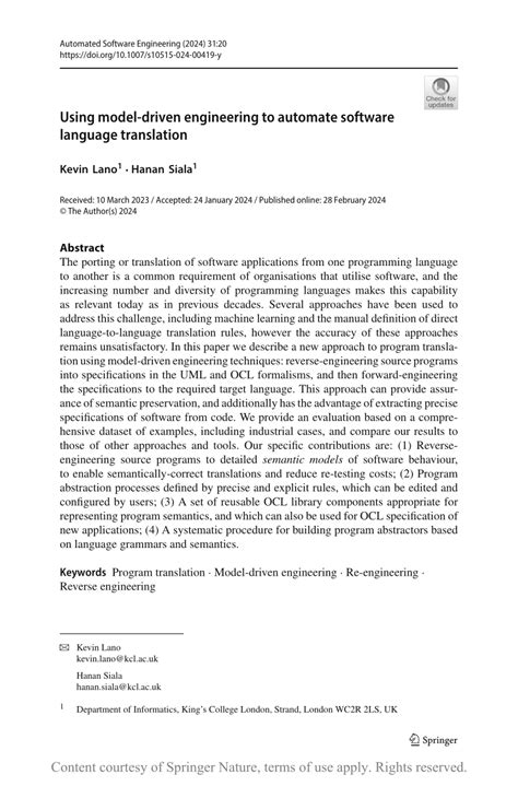 Pdf Using Model Driven Engineering To Automate Software Language