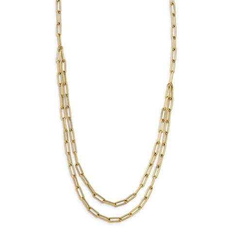 Leslies 14k Polished Double Layer Link Necklace Lf1512 20 Gaines