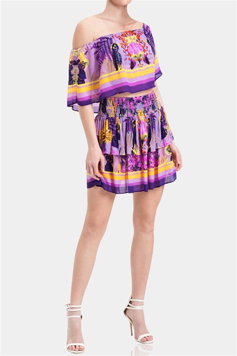 Womens Skirt Ruffle Mini Skirt In Purple Purple Skirt Shahida