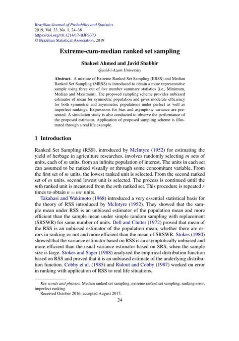 Pdf Extreme Cum Median Ranked Set Sampling
