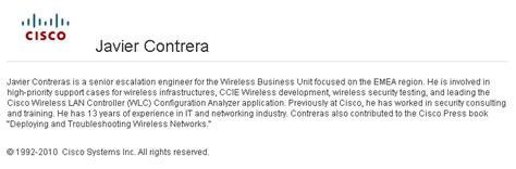 Javier Contreras Bio Cisco Community