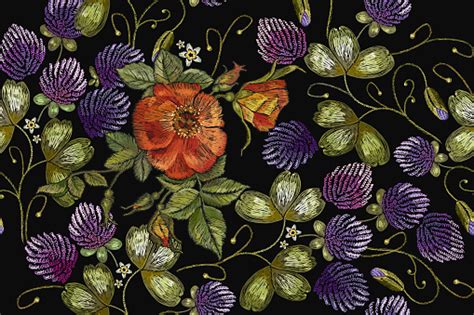 자 수 장미 고 Pantone 클로버 완벽 한 패턴입니다 클래식 아름 다운 꽃 클로버 붉은 장미 꽃 패턴 봄 옷 T셔츠 서식 파일의 디자인에 대 한 세련 된 템플릿 아일랜드