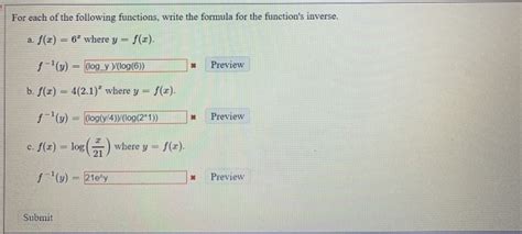 Solved For Each Of The Following Functions Write The Chegg Com