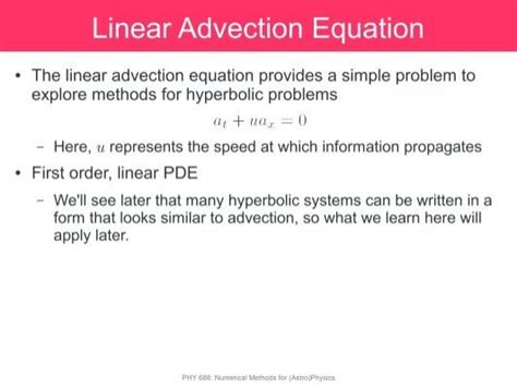 Linear Advection Equation