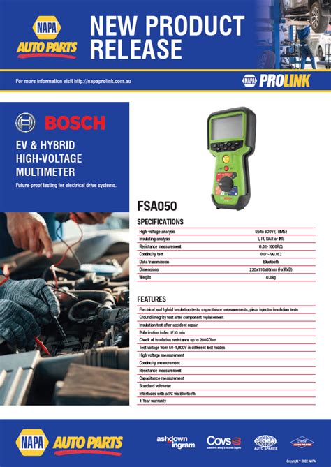 Bosch Ev And Hybrid High Voltage Multimeter Napa