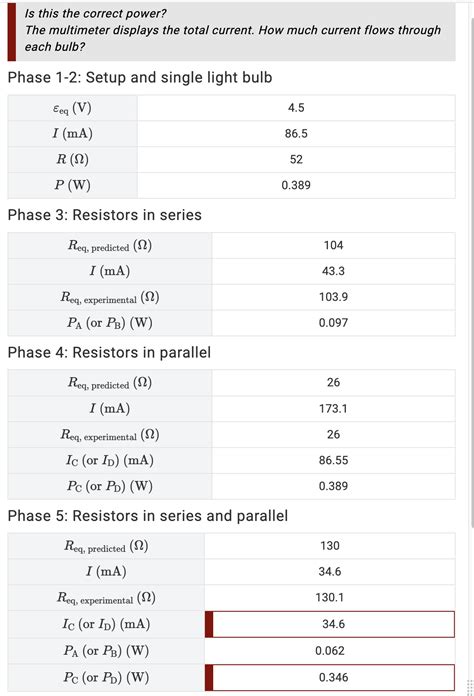 Determine Current Through Bulb C Or D Calculate