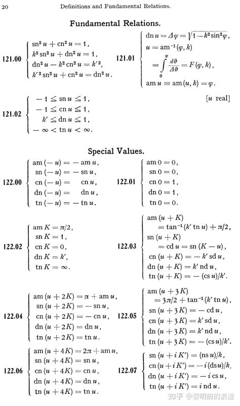 椭圆积分 公式表9 知乎