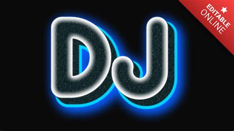 Dj Blue Neon Text Effect Generator