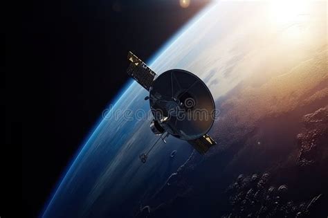 Space Probe In Orbit Around Distant Planet Waiting For The Perfect