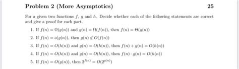 Solved Problem 2 More Asymptotics 25 For A Given Two