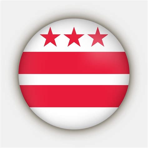 컬럼비아 특별구 상태 플래그 벡터 일러스트 레이 션 프리미엄 벡터