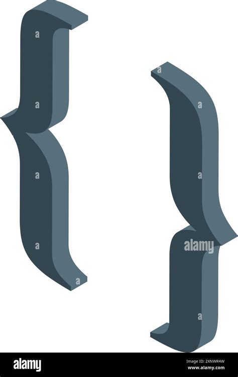 Curly Brackets Are Representing Programming Language Code Script In Software Development Stock