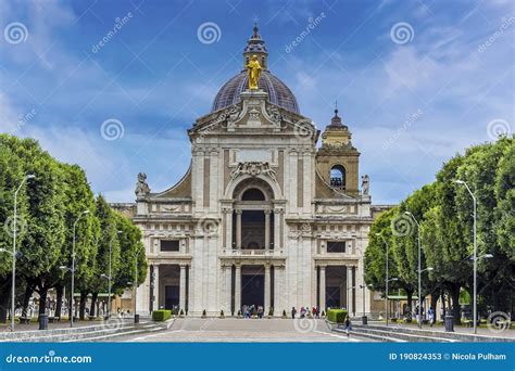 A View Towards The Basilica Of Saint Mary Of The Angels In Assisi Umbria Italy Stock Image