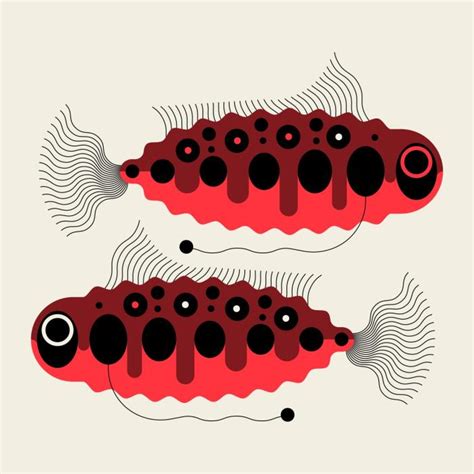 물결 모양의 선과 기하학적 형태로 표현된 미니멀적인 일러스트 인터넷 신문 Art News Online Issn 2765 4990