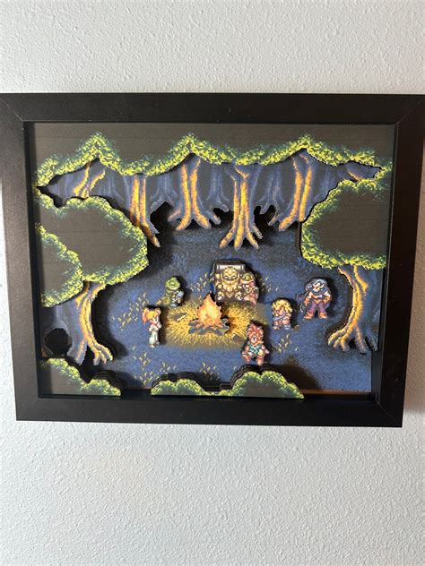 Chrono Trigger Campfire Scene 3d Shadow Box 8x10 Handmade Game Art Etsy