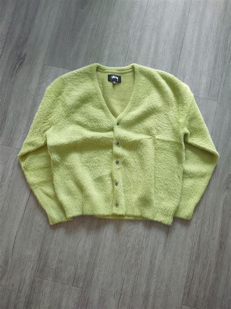 Stussy Stussy Lime Green Shaggy Cardigan Grailed