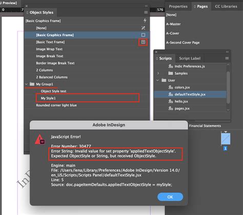 Solved Script Cannot Set An Object Style As A Default F Adobe