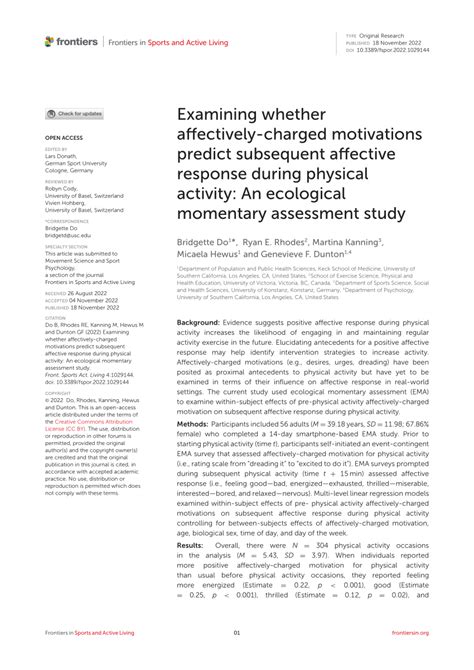Pdf Examining Whether Affectively Charged Motivations Predict
