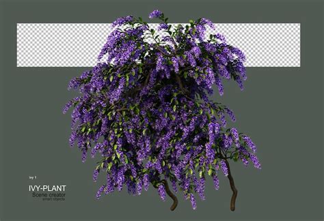 Premium Psd 3d Render Ivy With Colorful Flowers