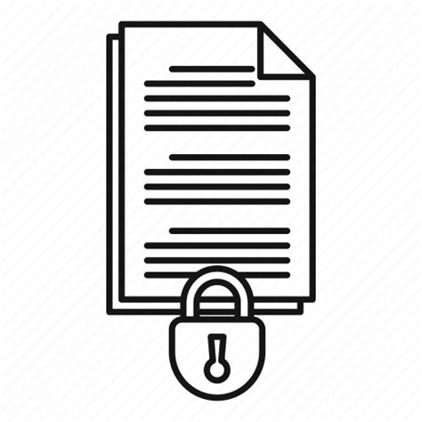 Document Access Authentication Vector Thin Icon Download On
