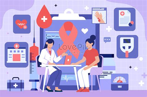 에이즈 의사와 환자 일러스트 무료 다운로드 Lovepik