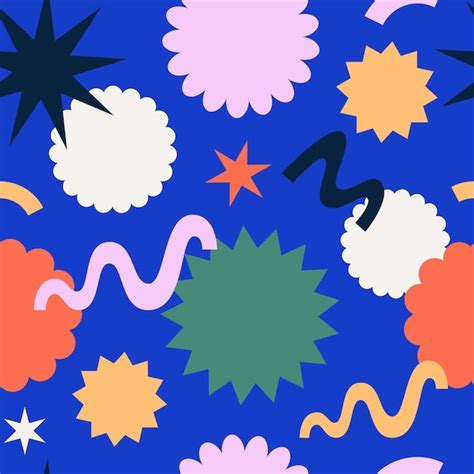 Premium Vector Retro Geometry Shapes Seamless Pattern