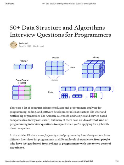 50 Data Structure And Algorithms Interview Questions Pdf String