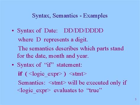 Chapter B Syntax Semantics Syntax Semantics