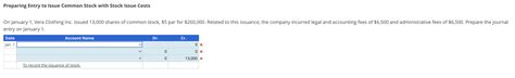 Solved Preparing Entry To Issue Common Stock With Stock