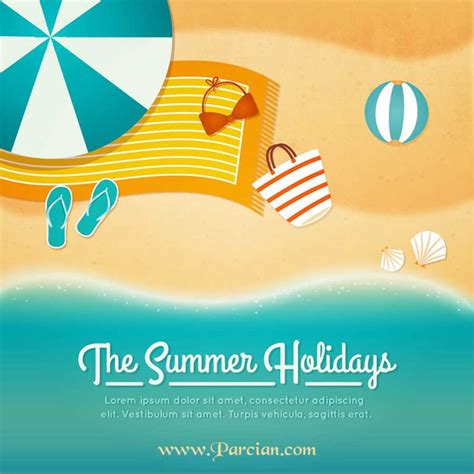 فایل پس زمینه لایه باز کارتونی ساحل دریا پارشن