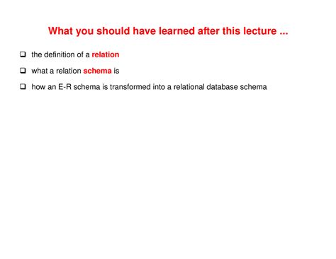 lecture slides on relational data model cop 5725 docsity