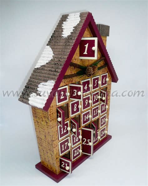Дървена коледна къщичка адвент календар