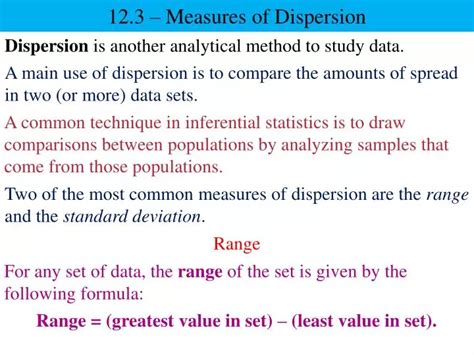 PPT 12 3 Measures Of Dispersion PowerPoint Presentation Free Download ID 1830739