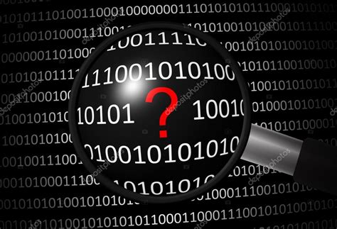 Binary Code With Question Mark And Magnifying Lens Stock Photo Andriano Cz