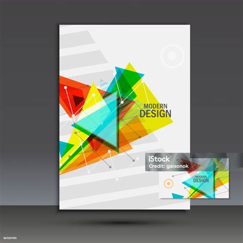 가벼운 책 커버입니다 인쇄도 서 브로셔 전단지에 대 한 삼각형의 추상적인 벡터 구성 0명에 대한 스톡 벡터 아트 및 기타 이미지