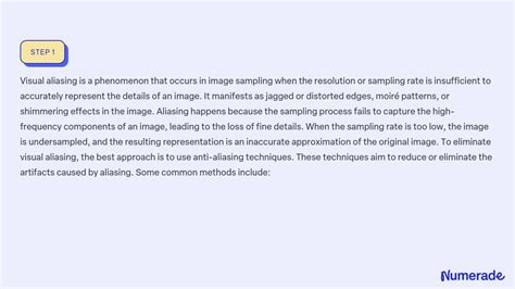 Solved What Is The Visual Aliasing Effect In Image Sampling Why Does