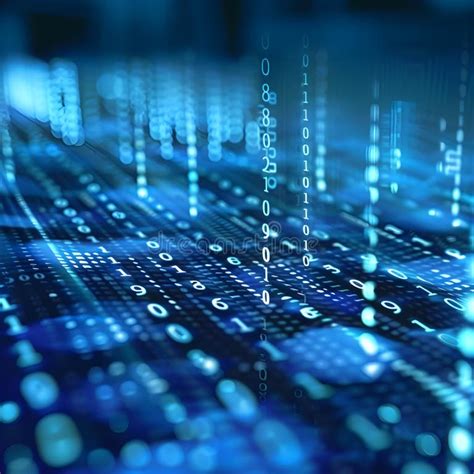 Digital Binary Code Flowing In Cyberspace Representing Information