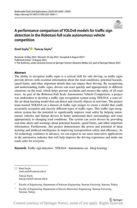 A Performance Comparison Of Yolov8 Models For Traffic Sign Detection In