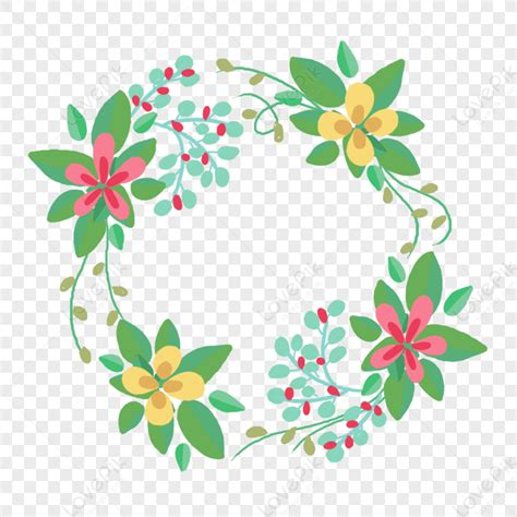 봄과 여름의 꽃과 화환 프레임 Png 일러스트 무료 다운로드 Lovepik