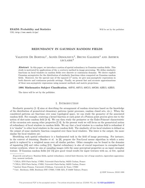 Pdf Redundancy In Gaussian Random Fields
