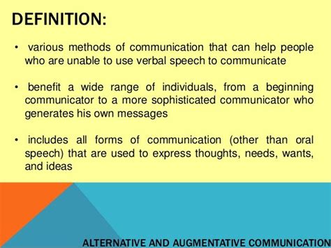 Alternative And Augmentative Communication Systems