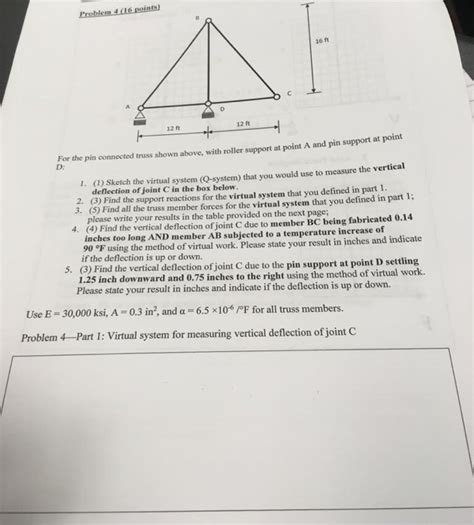 Solved Problem 4 16 Points 16 Ft D 12 Ft 12 Ft For The