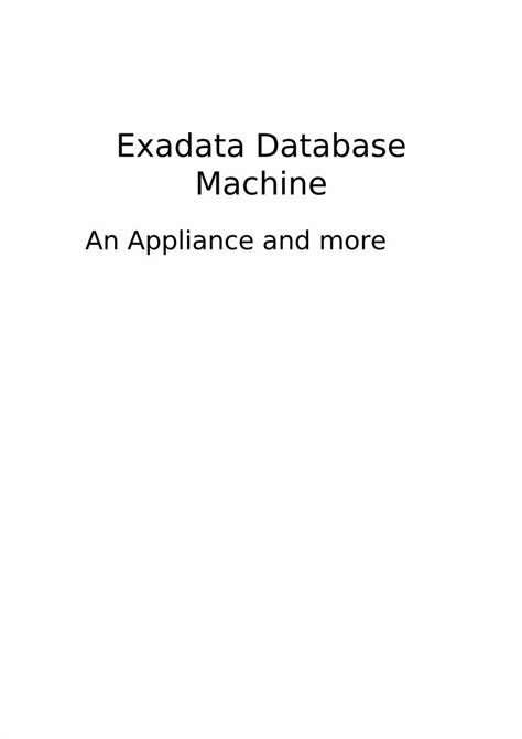 Pdf Exadata Database Machine Dokumentips