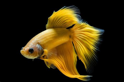 Premium Photo Yellow Betta Fish With Copy Space