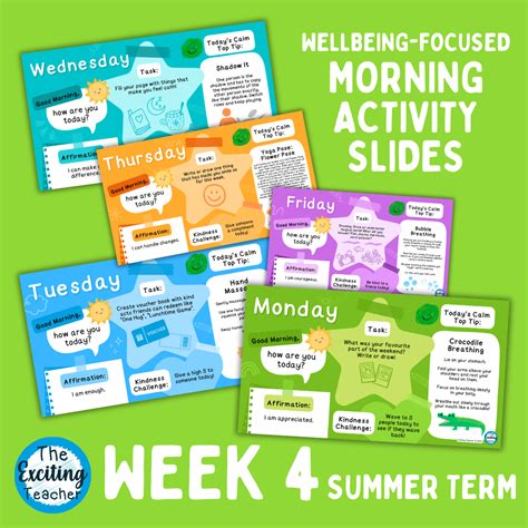 Morning Activity Slides Mindfulness And Wellbeing Focused Exciting Teacher Members Club