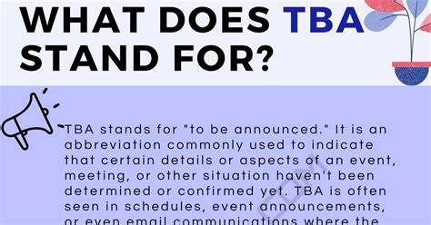 TBA Meaning What Does TBA Stand For ESL
