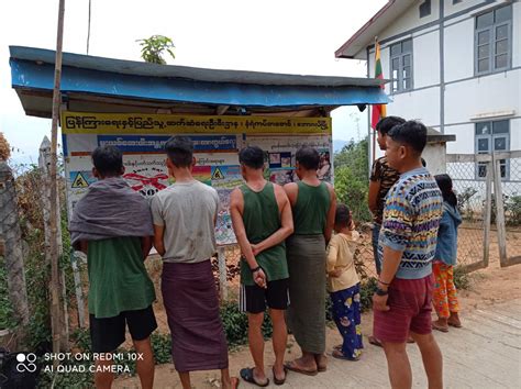 ဘောဂလိမြို့၌ မူးယစ်ဆေးဝါး၏ ဆိုးကျိုးများကို သိရှိနိုင်ရန် မြေစိုက်နံရံကပ် ပြဘုတ်တွင် ပြသထားရှိ